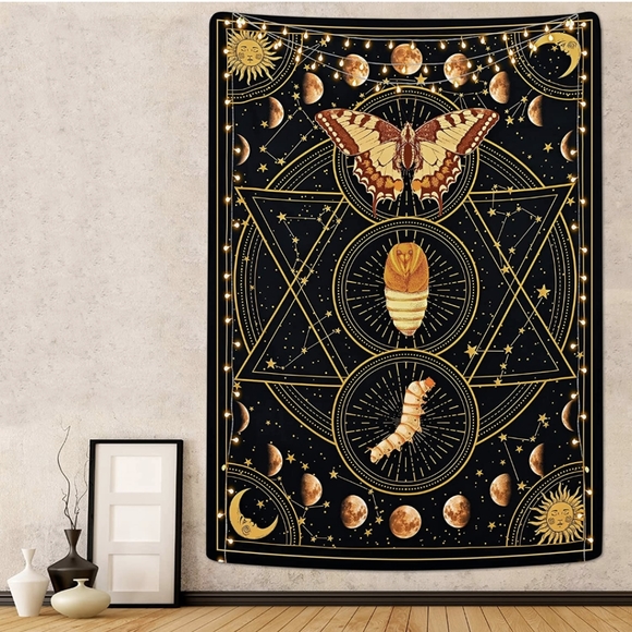 Art | New Never Used Moon Phase Moth Tapestry | Poshmark